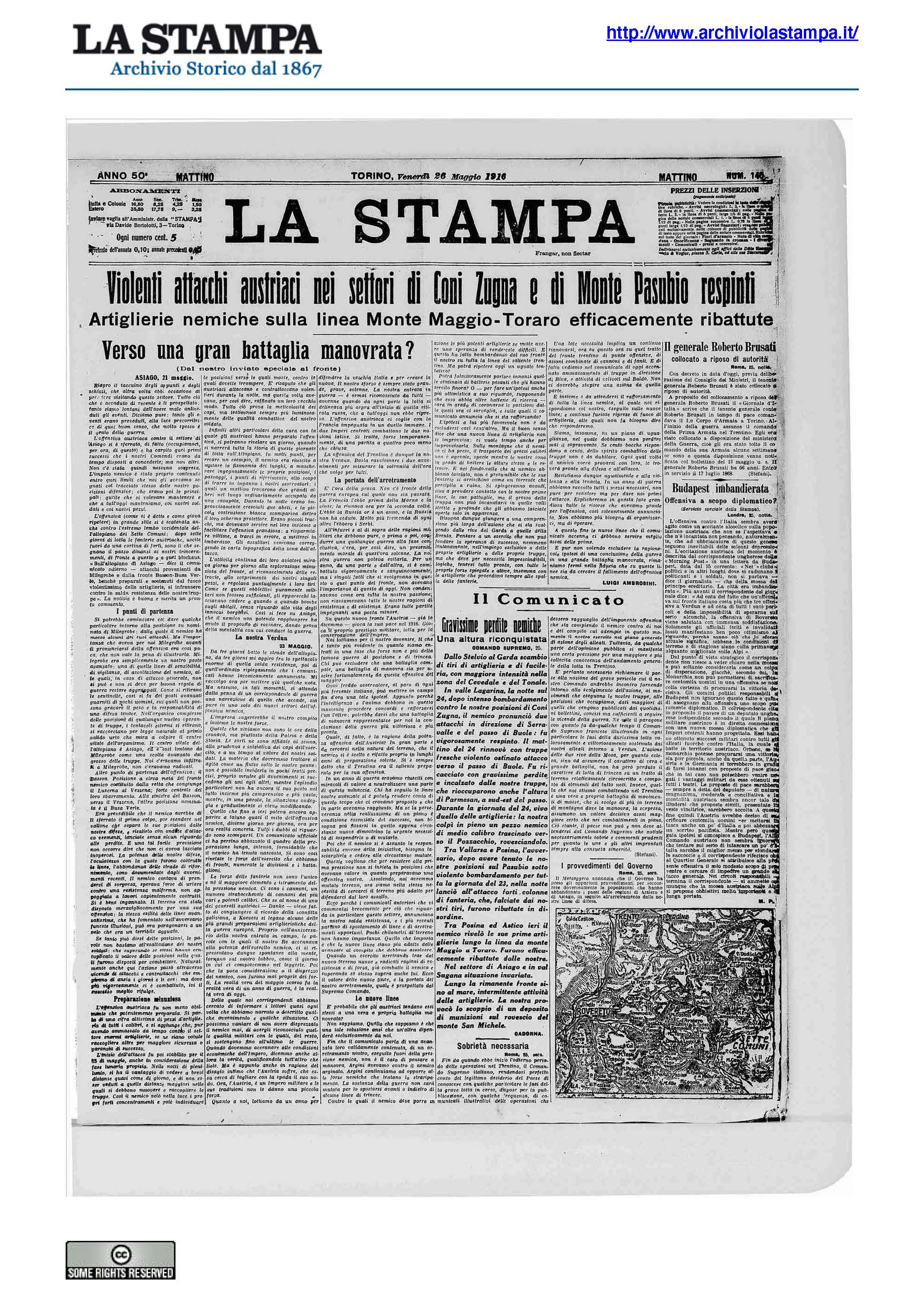 Il Diario Della Guerra | 26 maggio 1916 | Il diario della Guerra